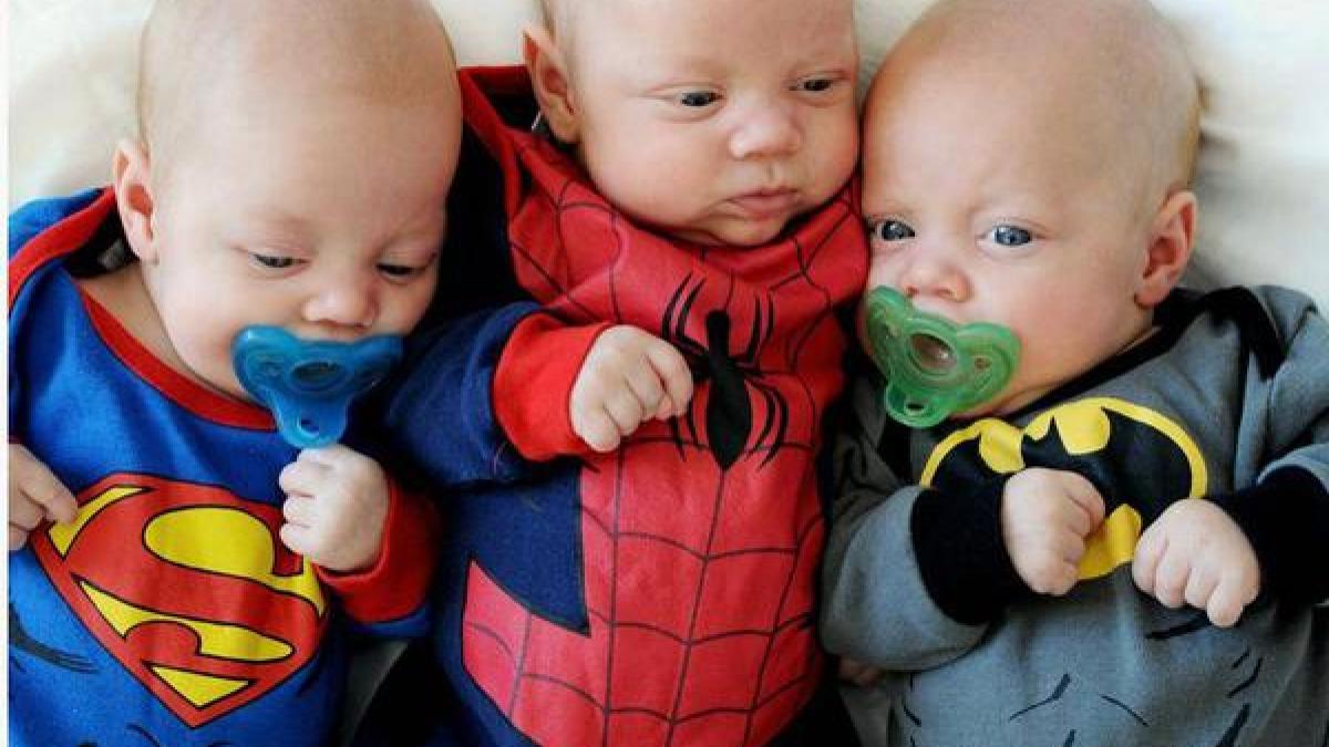 Happy mother of triplets conceived naturally