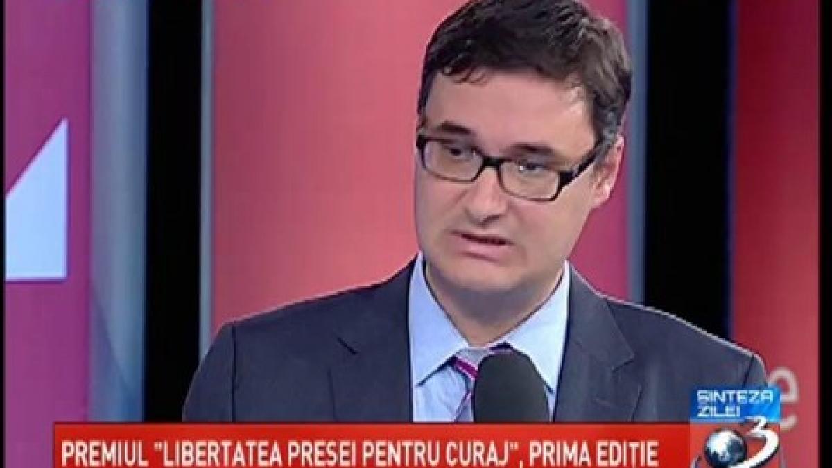 Journalist Dan Tanasă, winner of the “Press Freedom for Courage award ...