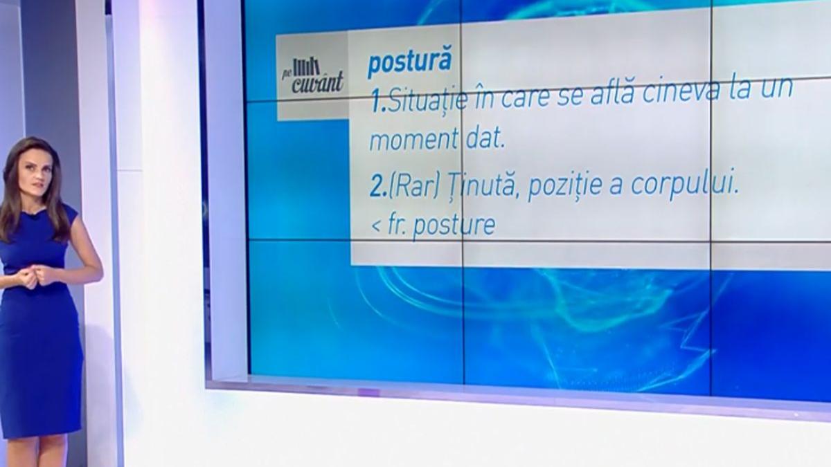 Pe cuvânt, cu Ana Iorga. Nu e greșit să spunem ”postură” cu sensul de ...