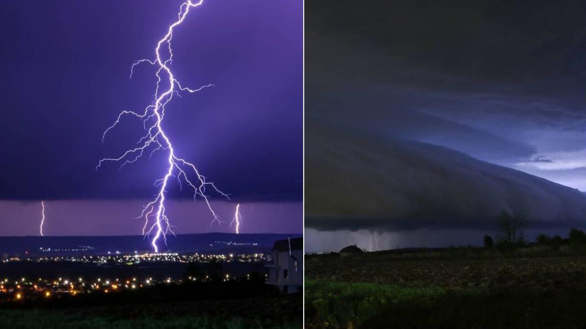 Fenomen meteo surprins la Craiova. Imagini spectaculoase din timpul ...