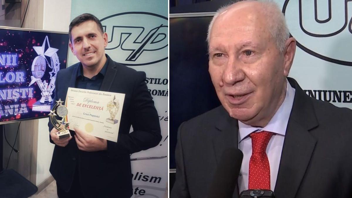 Cristi Popovici, jurnalist Antena 3 CNN, şi Dan Constantin, senior ...