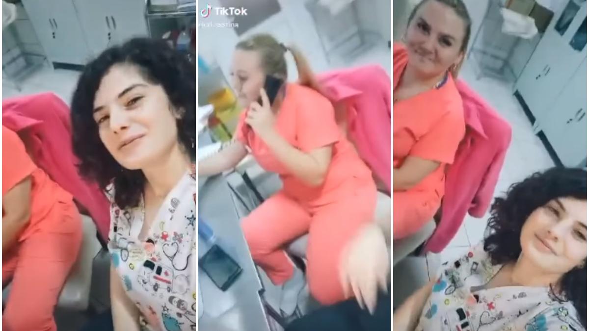 Două asistente de la un spital din Gorj s-au filmat cântând manele pe Tik Tok în timpul ...