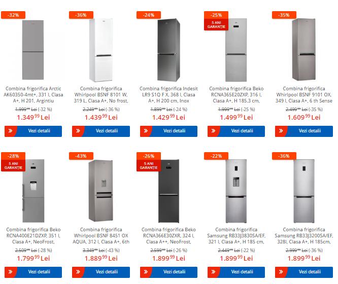 eMAG oferte. „Revoluția prețurilor” anunță reduceri la combine frigorifice