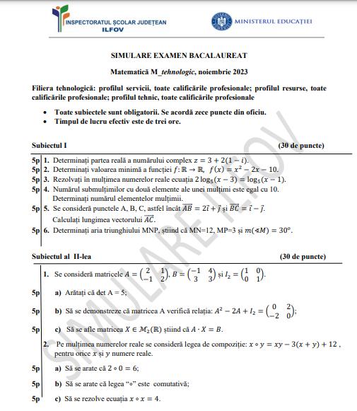 Galerie Foto - Simulare Bacalaureat 2024. Modele de subiecte pentru ...