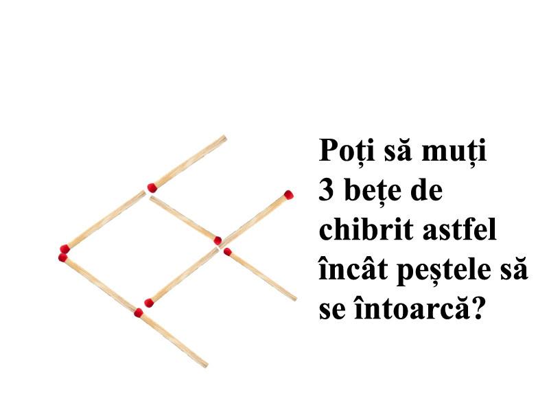 Test de inteligență: Poți să muți trei bețe de chibrit astfel încât ...