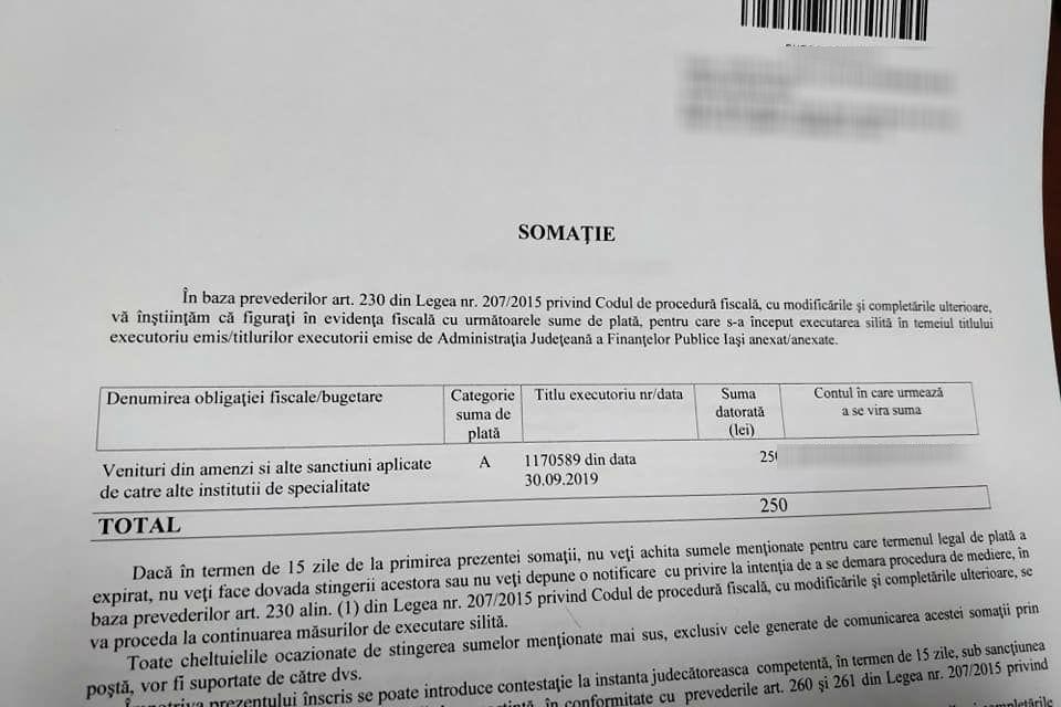Cosmin a plătit o amendă la ANAF prin aprilie. În august, a primit un ...