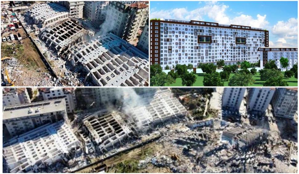 Blocurile de lux rupte de la bază în timpul cutremurului din Turcia ...