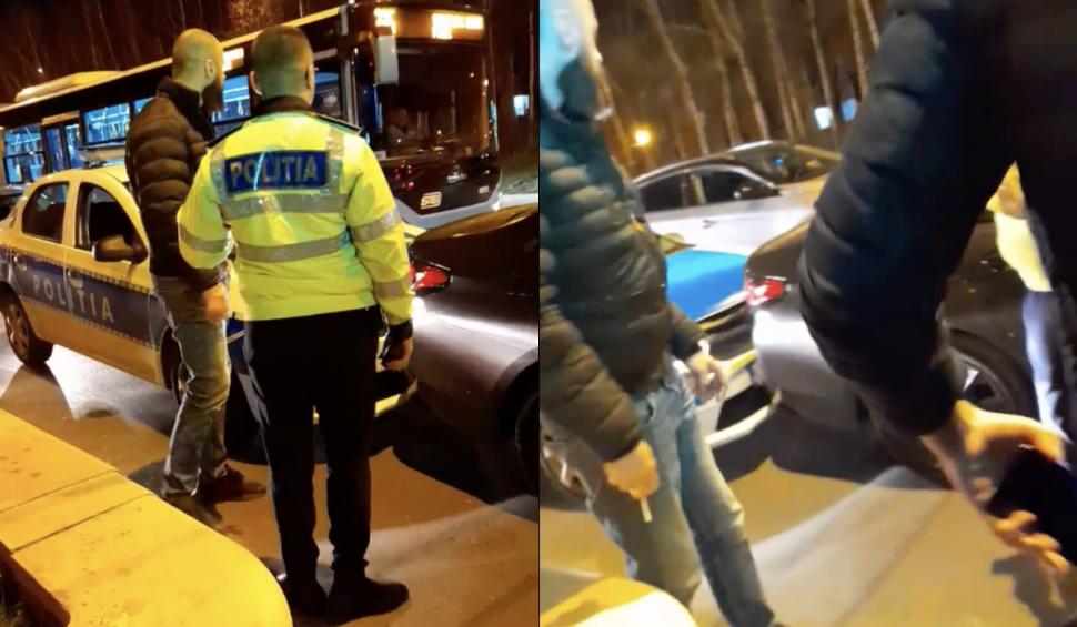 Accident între o autospecială de Poliție și mașina pe care agenții o ...