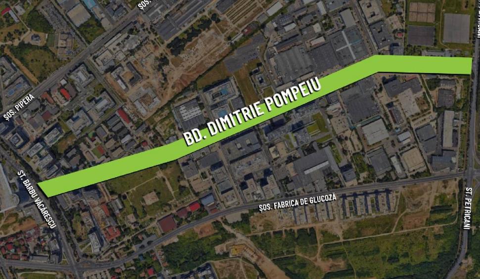 Bulevardul Dimitrie Pompeiu va avea două benzi pe sens. Anunțul ...