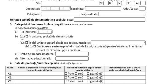 Model de cerere pentru înscrierea la clasa pregătitoare. Din 3 mai încep înscrierile copiilor la ...