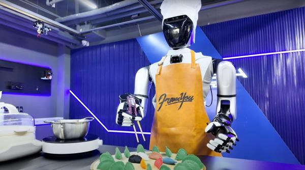 A apărut primul robot umanoid care face mâncarea, toarnă vinul și ...